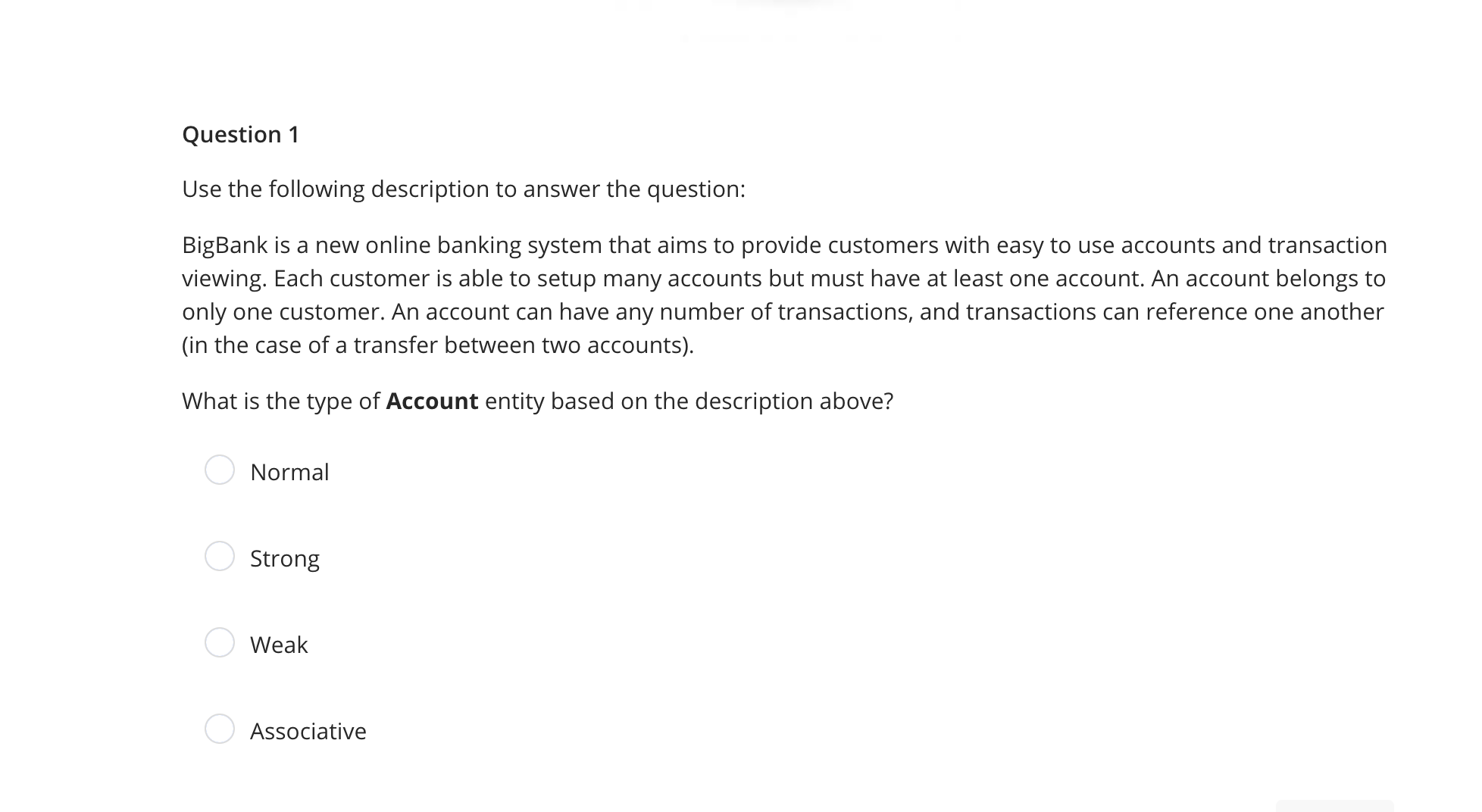 Solved Question 1 Use the following description to answer | Chegg.com