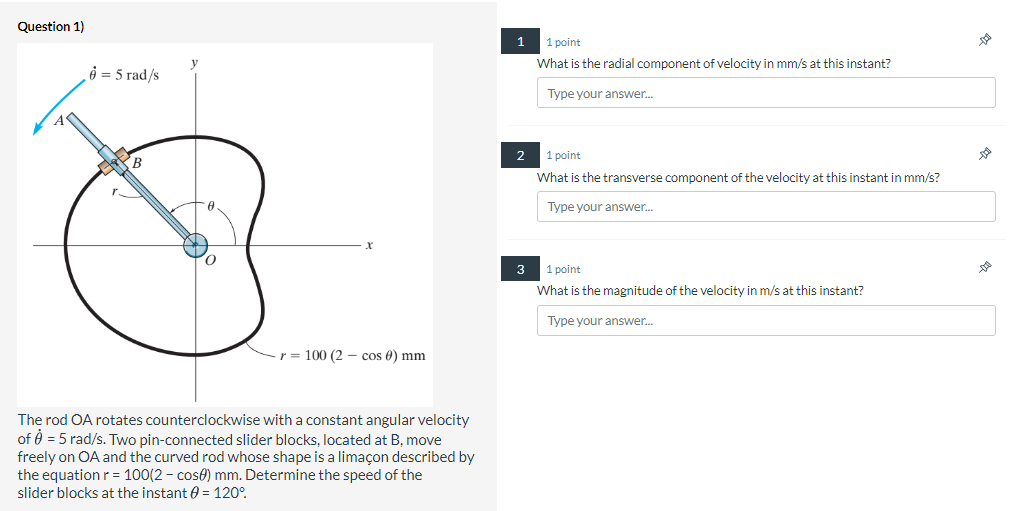 Solved Question 1) 1 1 point What is the radial component of | Chegg.com