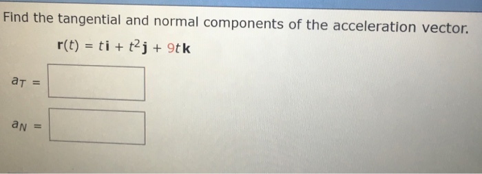 Solved Find the tangential and normal components of the | Chegg.com