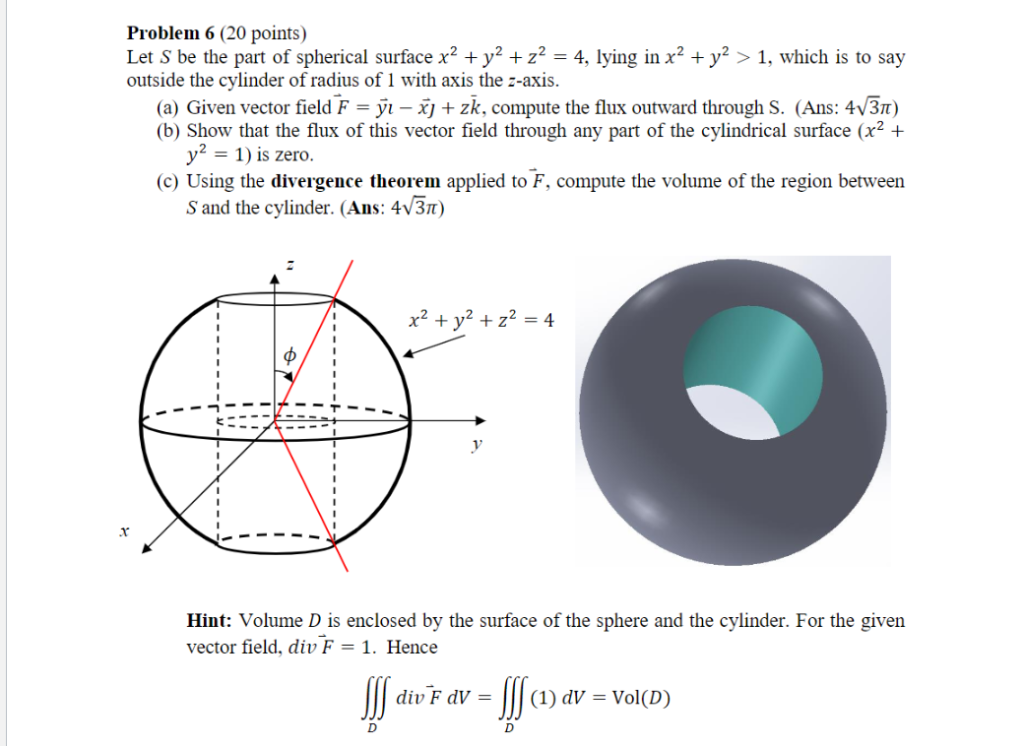 Solved Problem 6 20 Points Let S Be The Part Of Spherical
