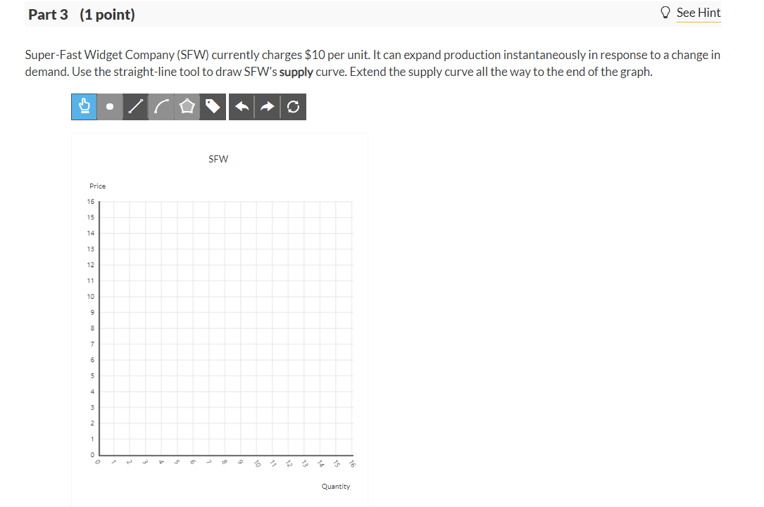 Solved Part 3 (1 point) See Hint Super-Fast Widget Company | Chegg.com