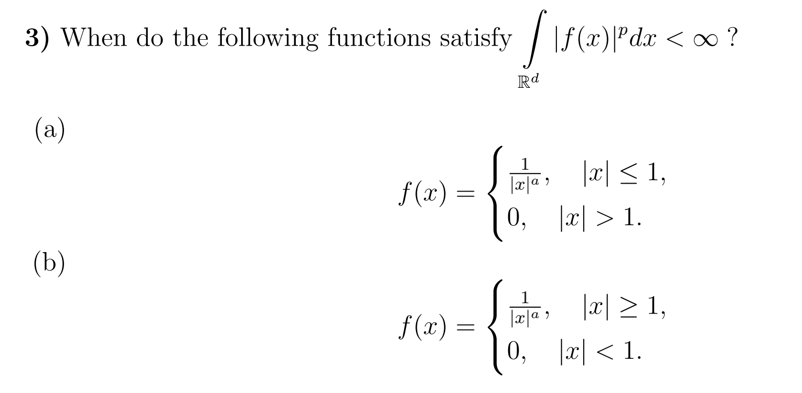 3) When do the following functions satisfy | Chegg.com