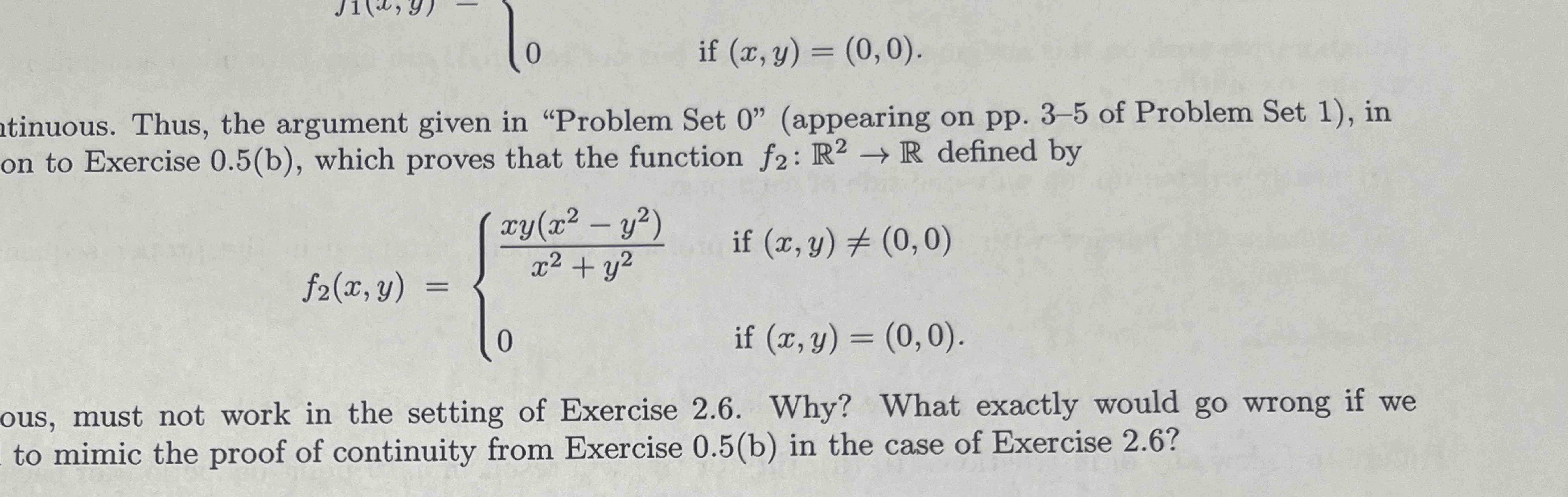 tinuous. Thus, the argument given in "Problem Set | Chegg.com