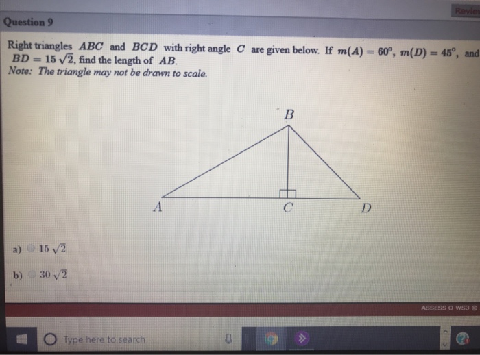 Solved Question 9 Right triangles ABC and BCD with right | Chegg.com