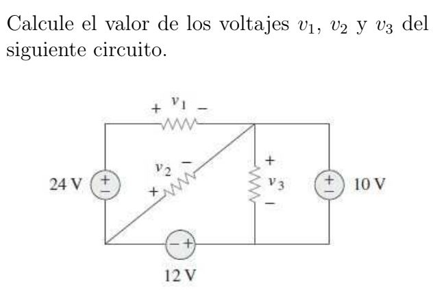 Solved Calcule el valor de los voltajes v1,v2 ﻿y v3 | Chegg.com