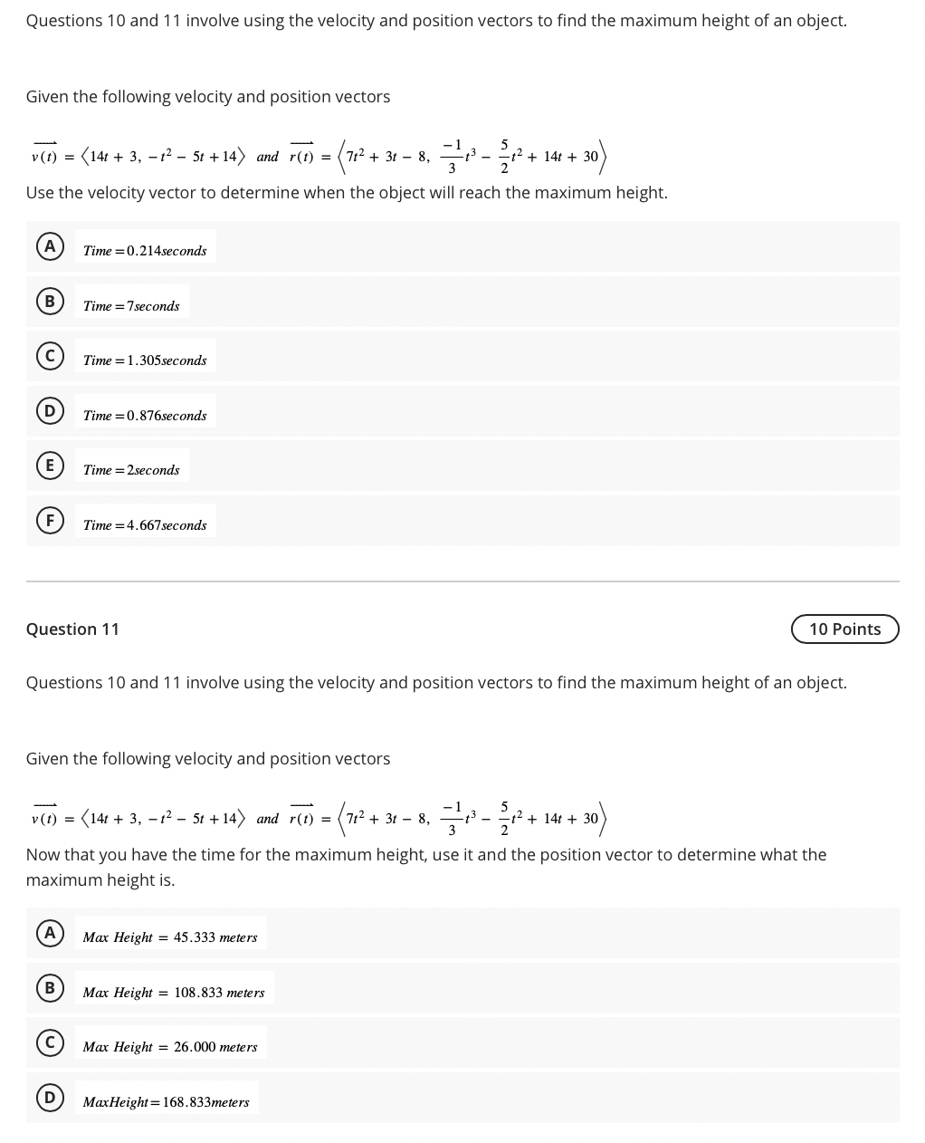 Solved Given the following velocity and position vectors | Chegg.com