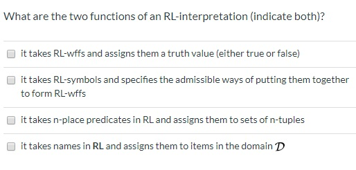 Solved What are the two functions of an RL-interpretation | Chegg.com