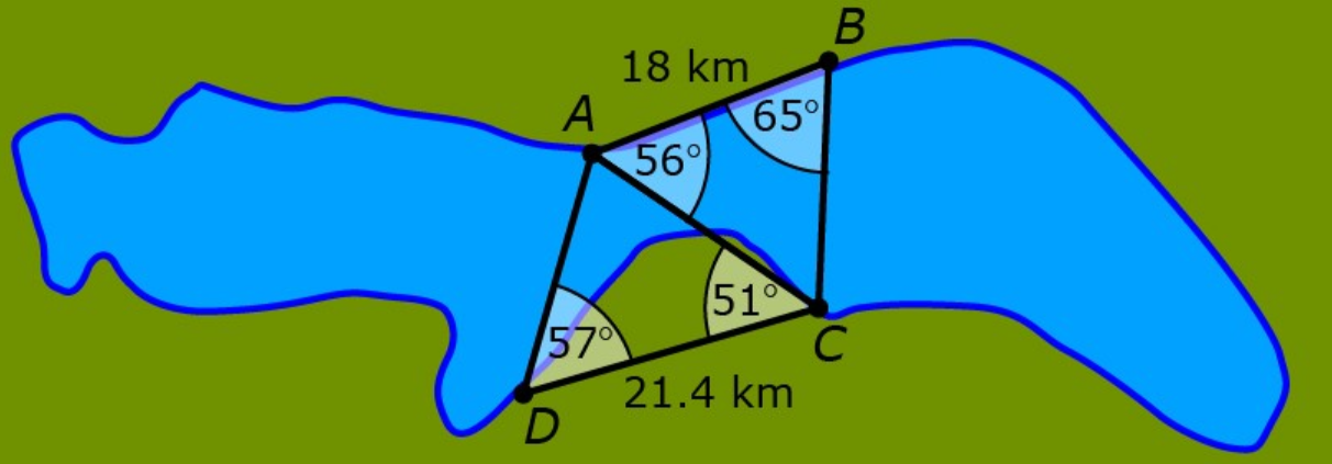 Solved The sine law 1.) Determine the length of x, to the | Chegg.com