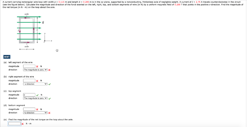 Solved A current-carrying rectangular wire loop with width a | Chegg.com