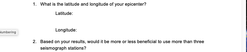 Solved EXERCISE 1 DATA SHEET Table 1. Earthquake | Chegg.com