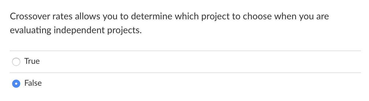 Solved Crossover rates allows you to determine which project | Chegg.com