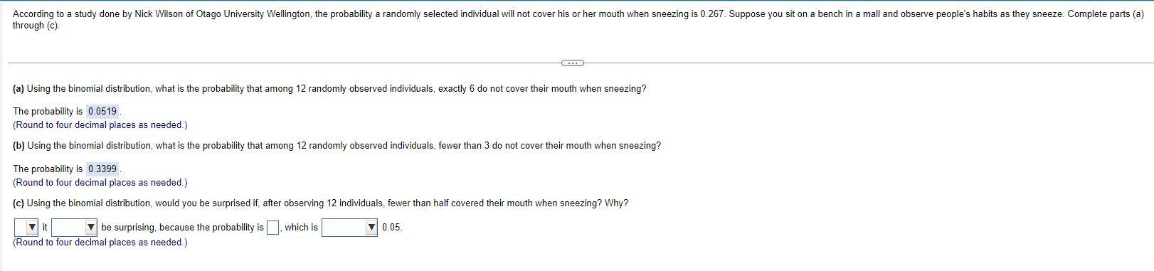 Solved Part C, Please the drop-down options for the first | Chegg.com