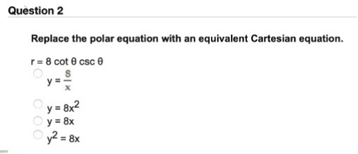 Solved Replace the polar equation with an equivalent | Chegg.com