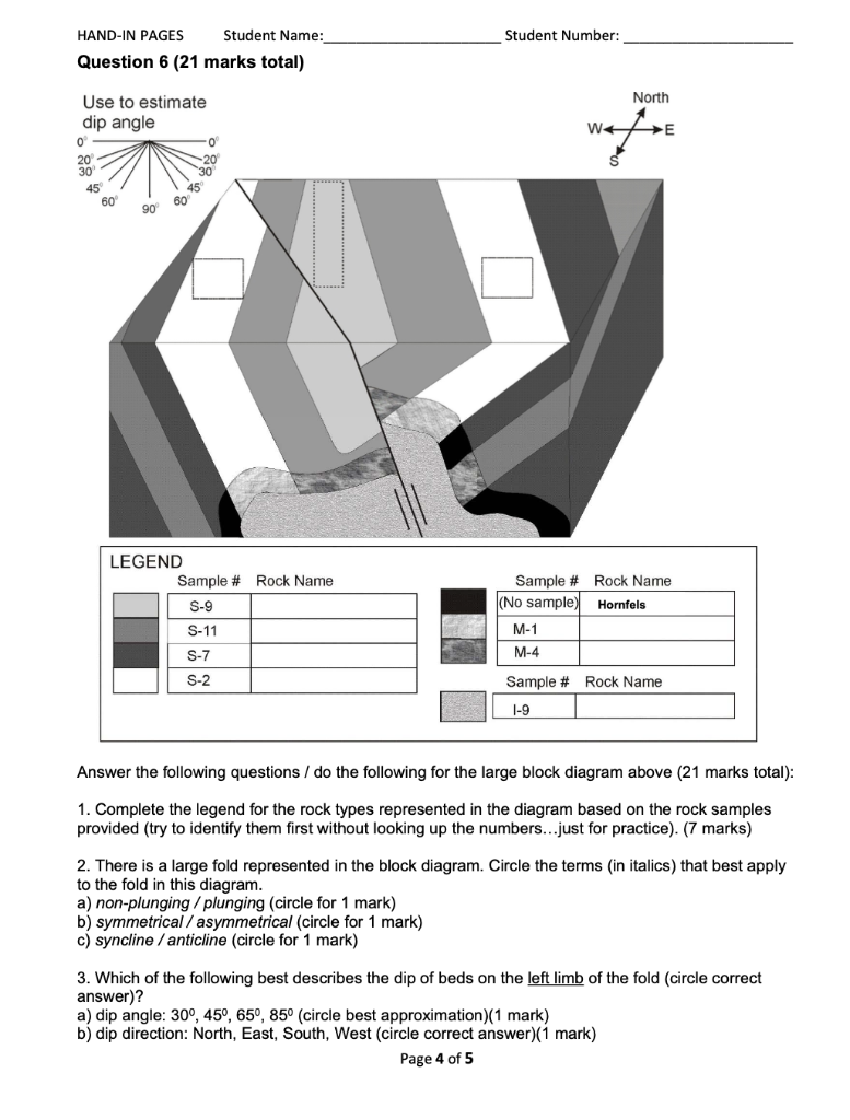 HAND-IN PAGES Student Name: Student Number: Question | Chegg.com