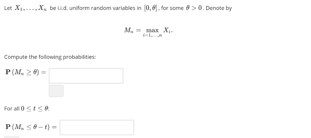 Solved Let X1 Xn Be Iid Uniform Random Variables In 