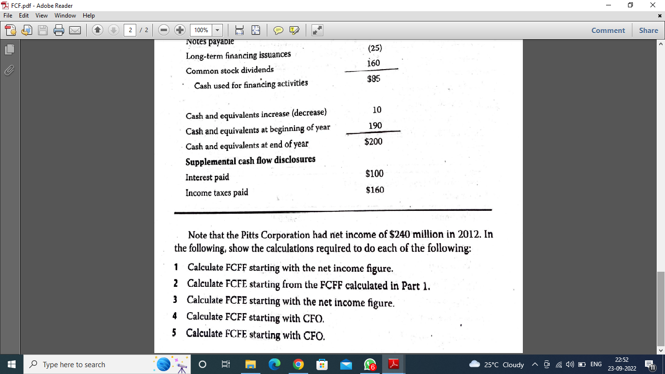 Exhibit 11 Financial Statements fornhisE FCF.pdf - | Chegg.com