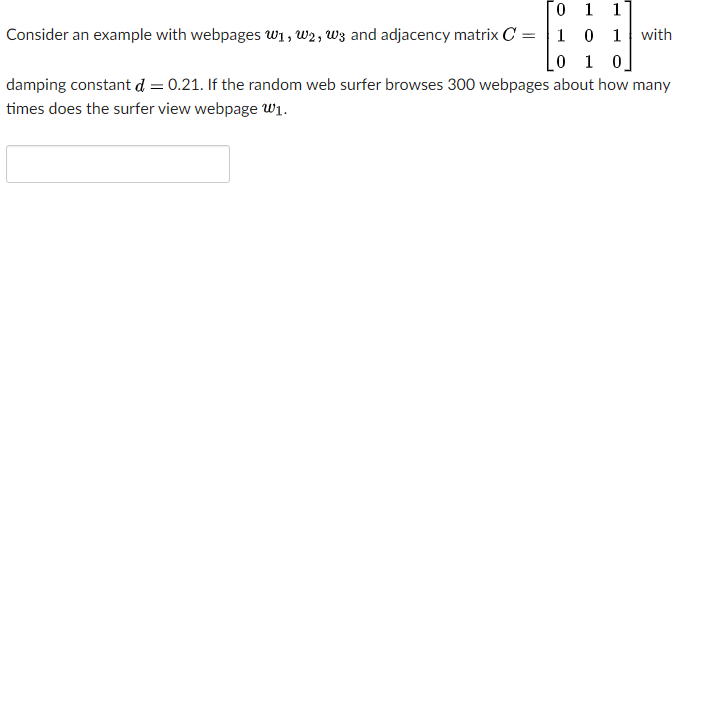 Consider an example with webpages W1, W2, W3,W4, W5 | Chegg.com