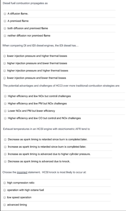 Solved Diesel fuel combustion propagates as A diffusion | Chegg.com