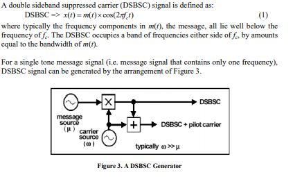 A double sideband suppressed carrier (DSBSC) signal | Chegg.com