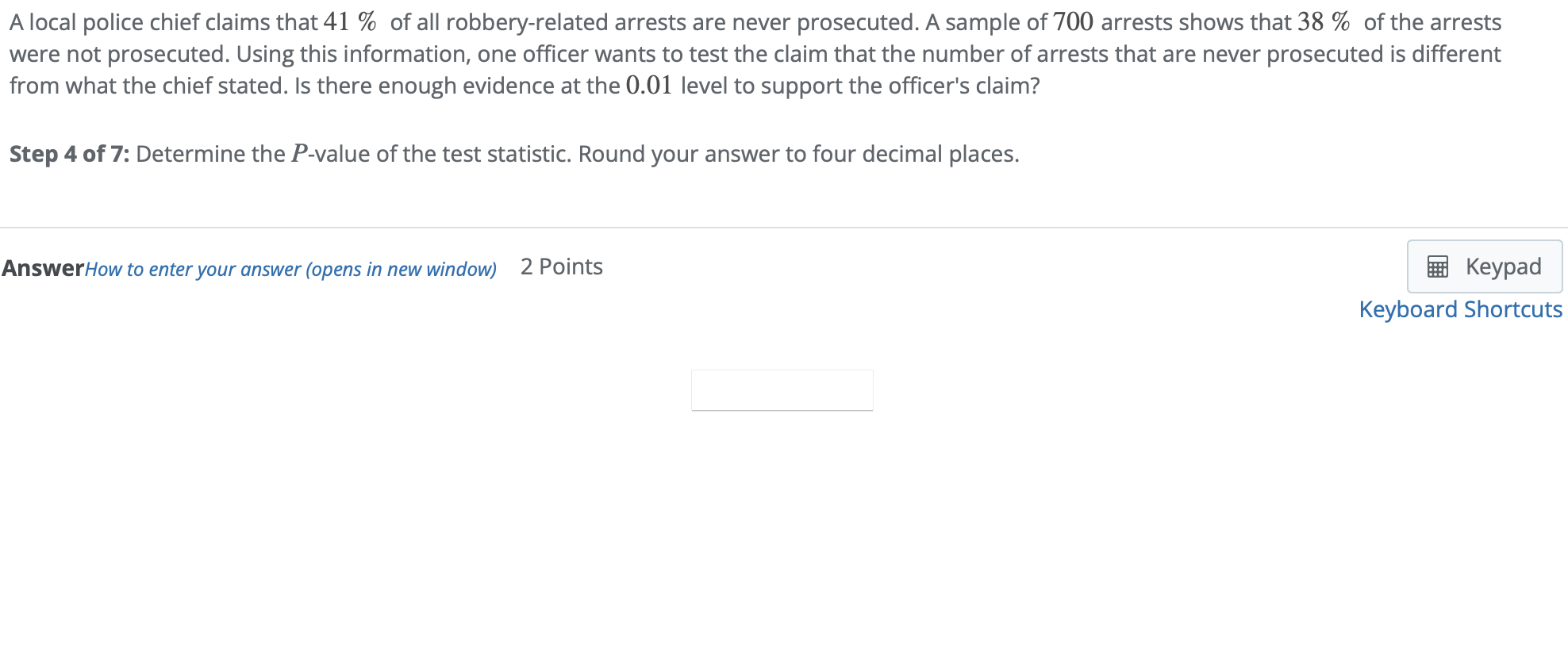 Solved A local police chief claims that 41% of all | Chegg.com