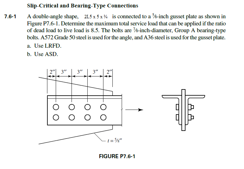 Solved 7.6-1 Slip-Critical and Bearing-Type Connections A | Chegg.com