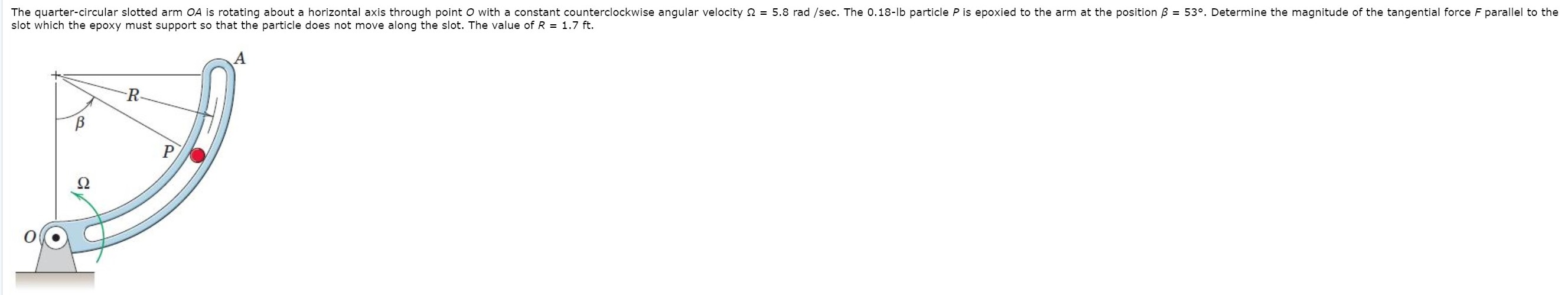 Solved The quarter-circular slotted arm OA is rotating about | Chegg.com