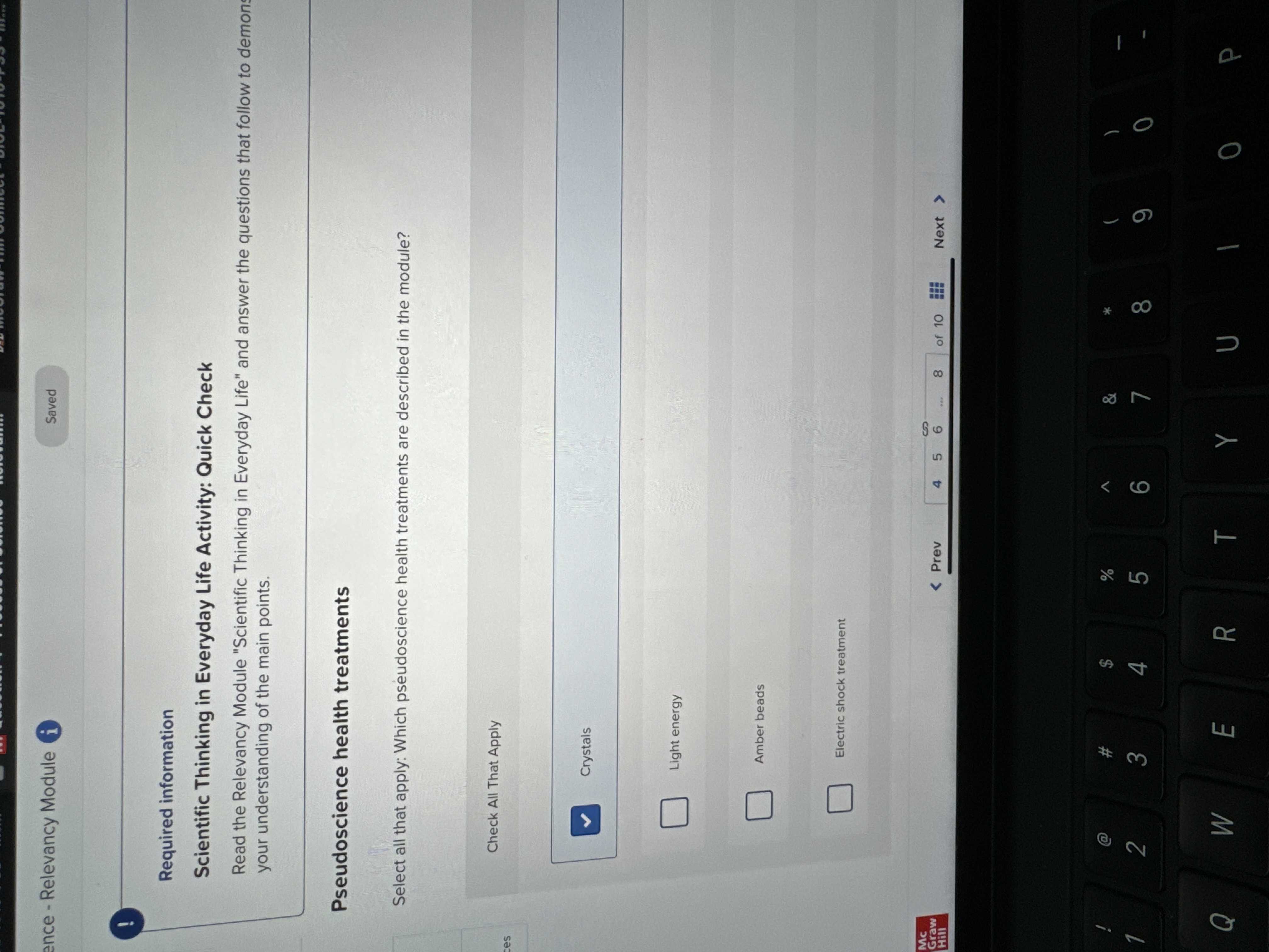 Solved ence - ﻿Relevancy ModuleSavedRequired | Chegg.com