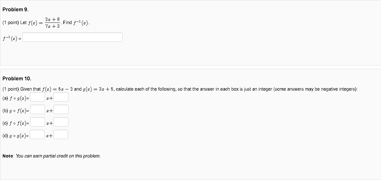 Solved Problem 9. (1 point) Let f(*) = 2 +8 7 + 3 Find | Chegg.com