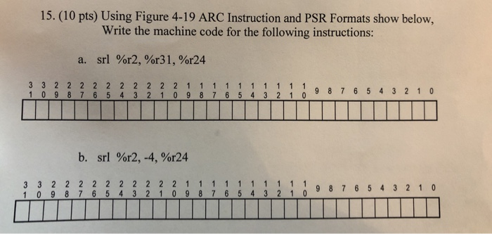 Solved 15. (10 pts) Using Figure 4-19 ARC Instruction and | Chegg.com
