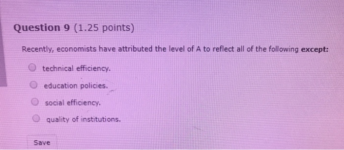 Solved Question 9 (1.25 points) Recently, economists have | Chegg.com Solved Question 9 (1.25 points) Recently, economists have | Chegg.com