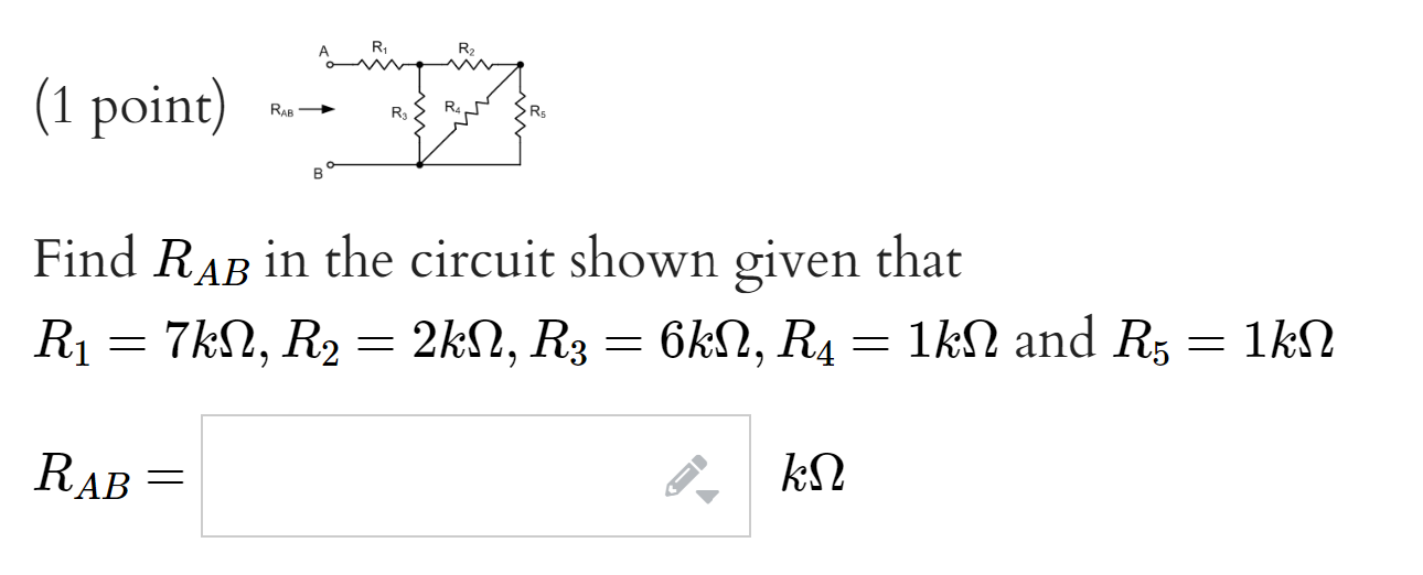 Solved Find RAB in the circuit shown given that | Chegg.com