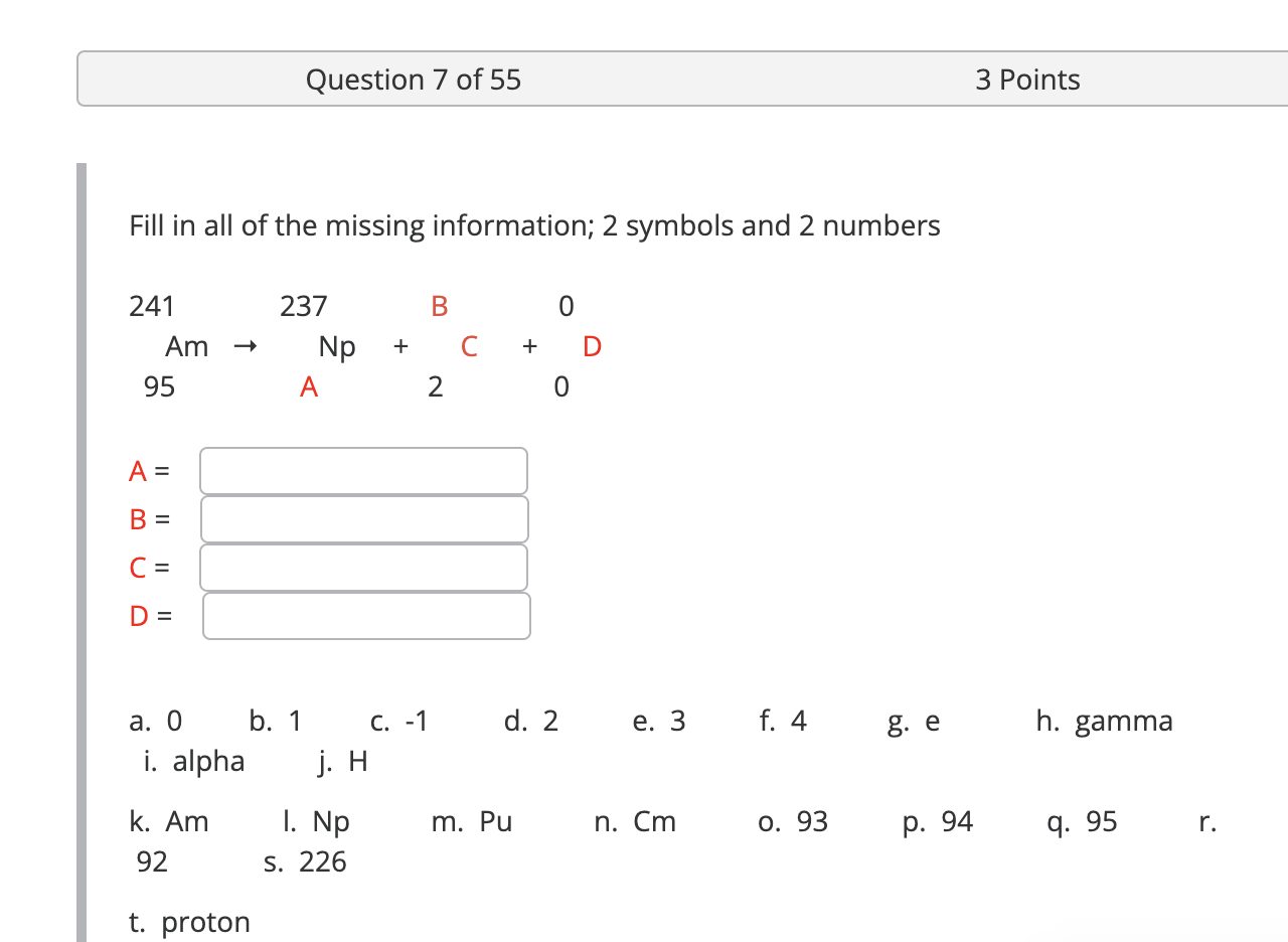 Solved Fill in all of the missing information; 2 symbols and | Chegg.com