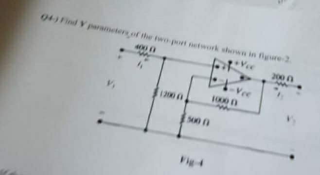 Solved Find Y parameters of the two port network shown in | Chegg.com