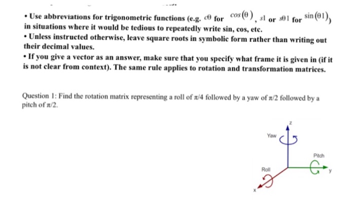 Solved Use abbreviations for trigonometric functions (e.g. | Chegg.com
