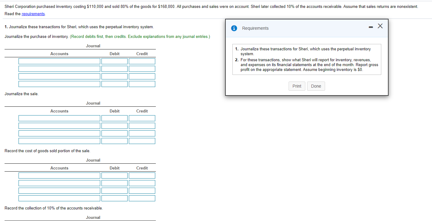 Solved Sheri Corporation purchased inventory costing | Chegg.com