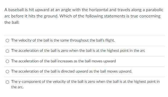 Solved A baseball is hit upward at an angle with the | Chegg.com