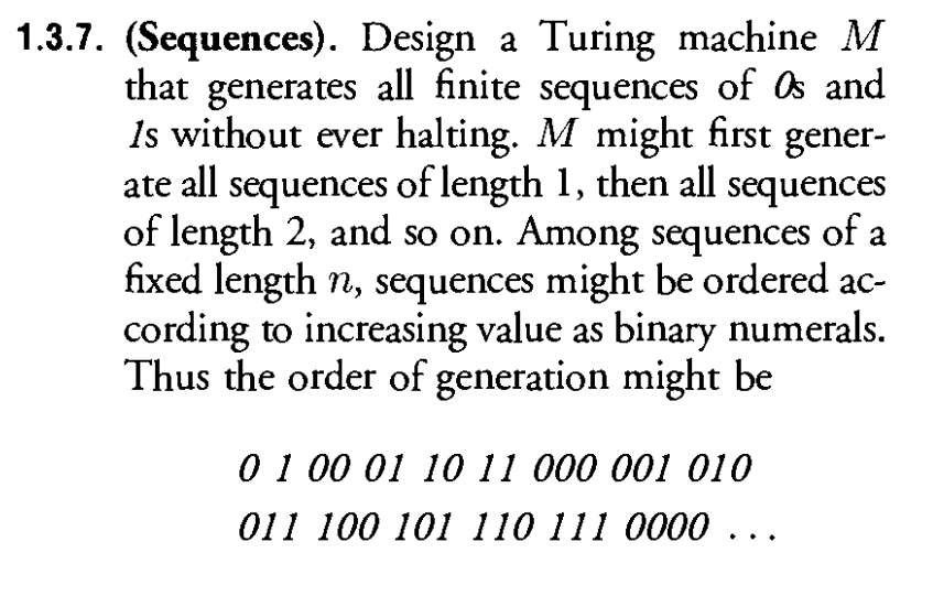 Solved 3.7. (Sequences). Design a Turing machine M that | Chegg.com