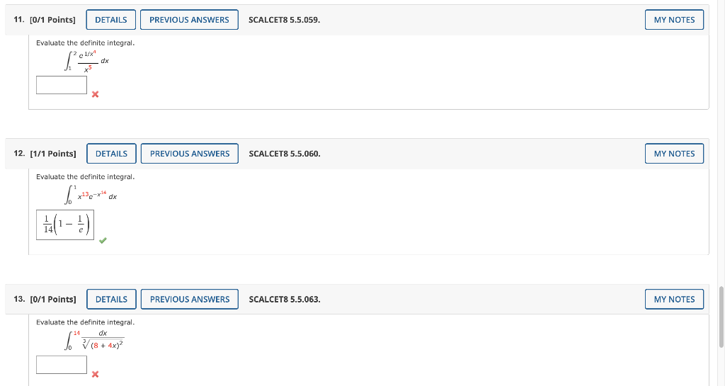 Solved 11. [0/1 Points] DETAILS PREVIOUS ANSWERS SCALCET8 | Chegg.com