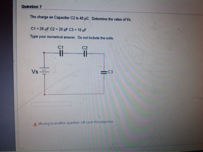 Solved Question 7 The charge on Capacitor C2 is 40 pC. | Chegg.com