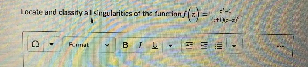 Solved Locate and classify all singularities of the function | Chegg.com