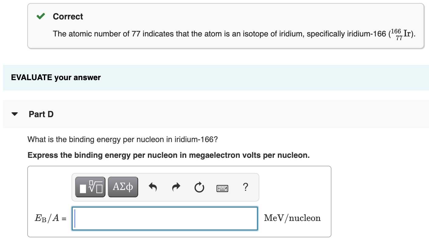 Correct The atomic number of 77 indicates that the | Chegg.com