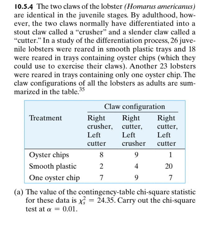 Solved 10.5.4 The two claws of the lobster (Homarus | Chegg.com