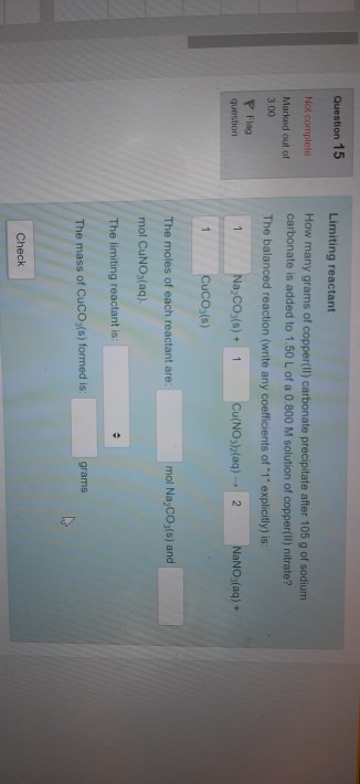 Solved Question 14 Limiting reactant tutorial How many grams | Chegg.com