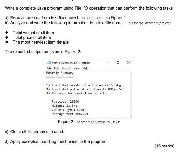 Solved QUESTION 3 (15 MARKS) Given the following text file | Chegg.com