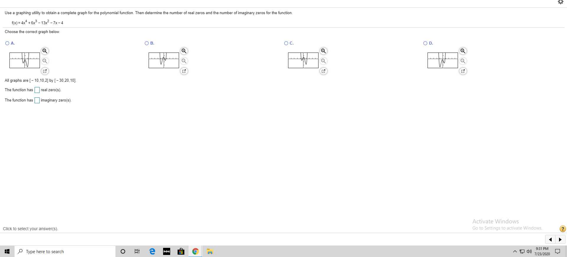 Solved Use a graphing utility to obtain a complete graph for | Chegg.com