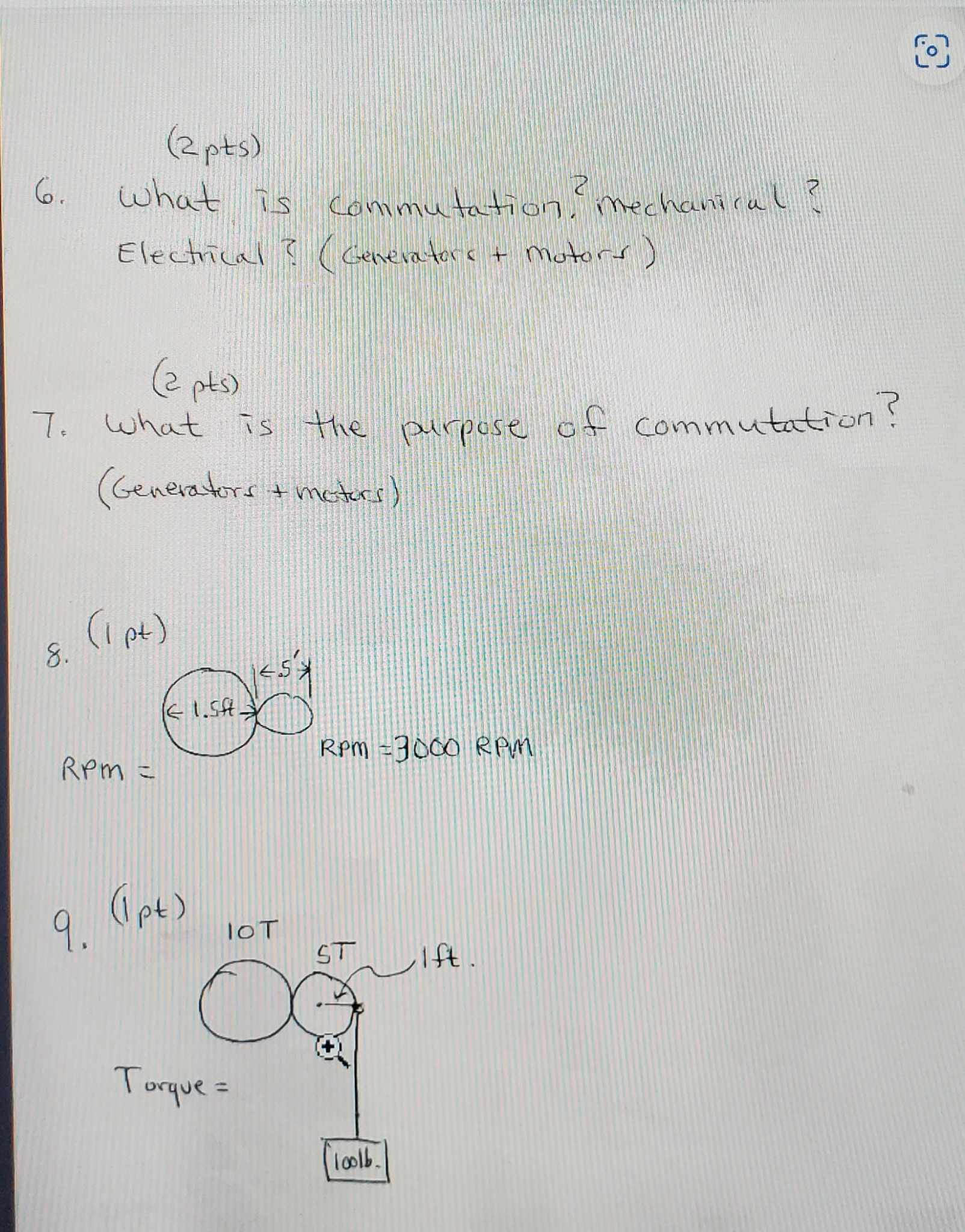 Solved (2pts) 6. What is commutation? mechanical? | Chegg.com