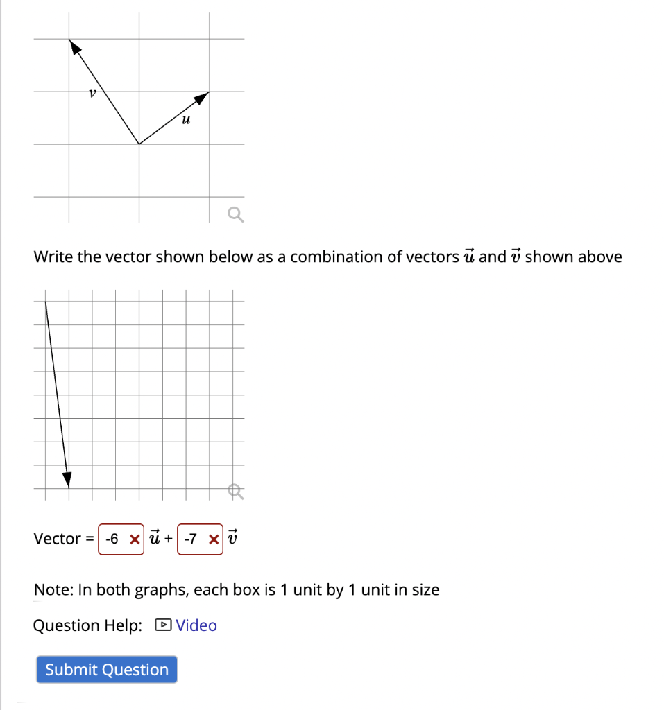 Solved V и Q Write the vector shown below as a combination | Chegg.com