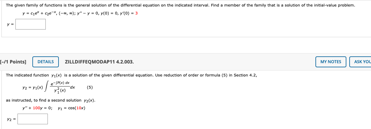 Solved The given family of functions is the general solution | Chegg.com
