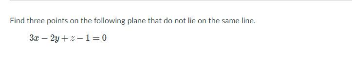 Solved Find three points on the following plane that do not | Chegg.com