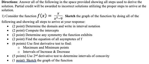 Solved х Directions: Answer all of the following in the | Chegg.com